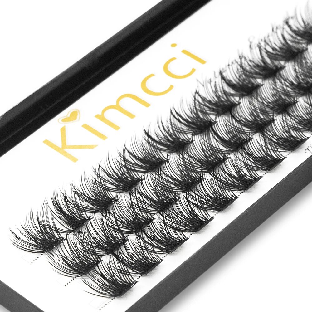 Kimcci ресницы 3D кластерные D изгиб 10 мм черные
