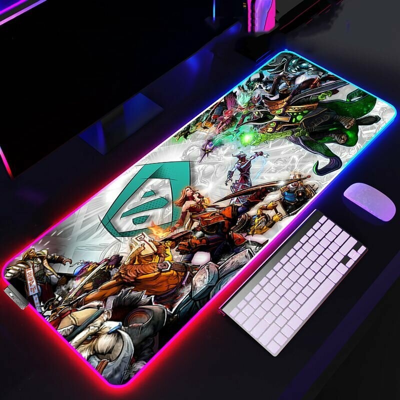 Коврик для мыши Dota 2 "Симпатичный", игровой, с RGB-подсветкой, 90 см x 40 см