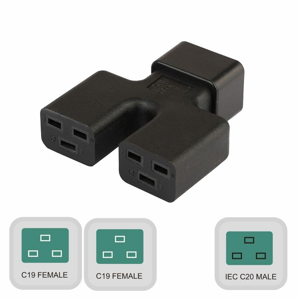 Адаптер питания IEC320 C20 Мужчина до 2xc19 Женский