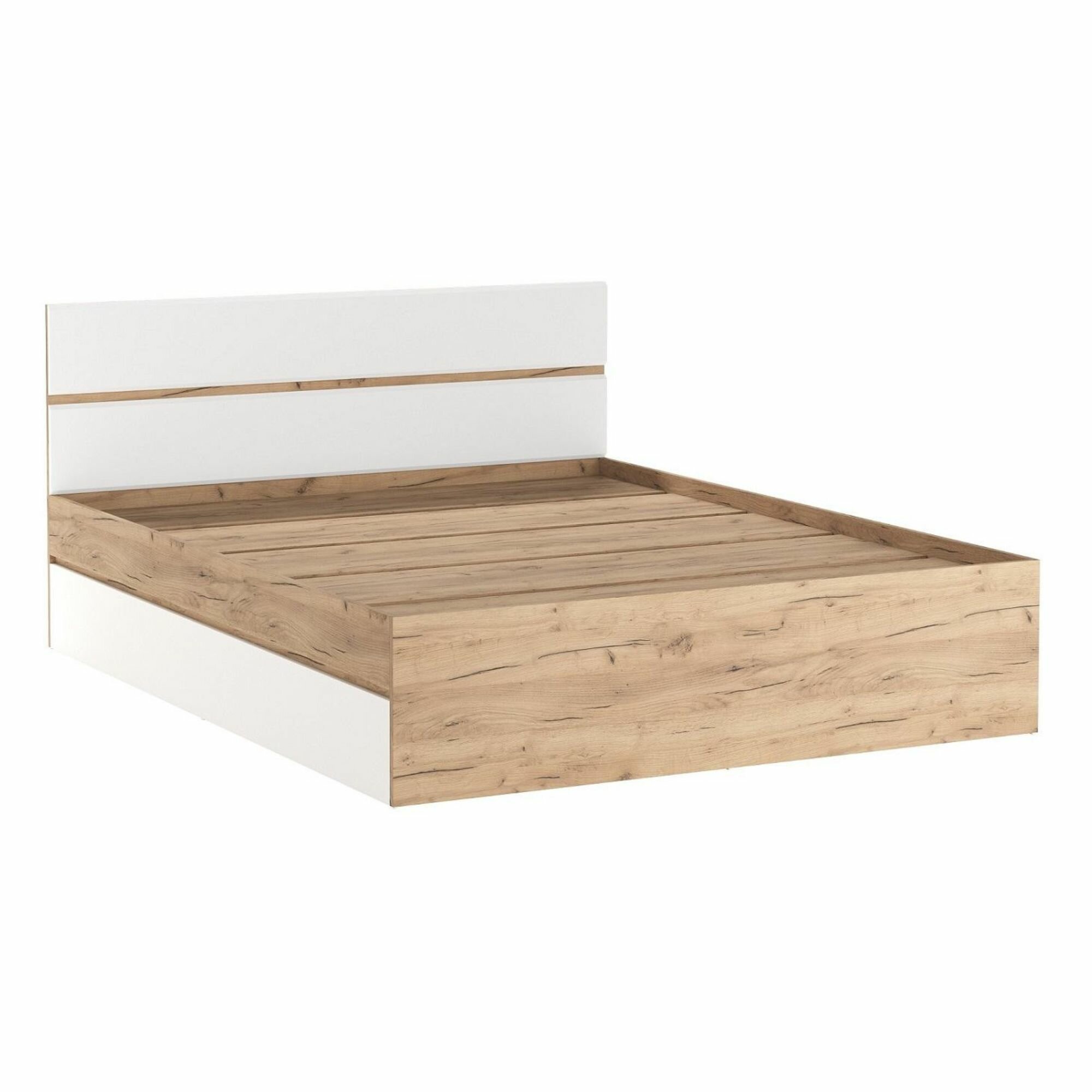 Кровать "гретта" 1600 Дуб крафт золото - Белый