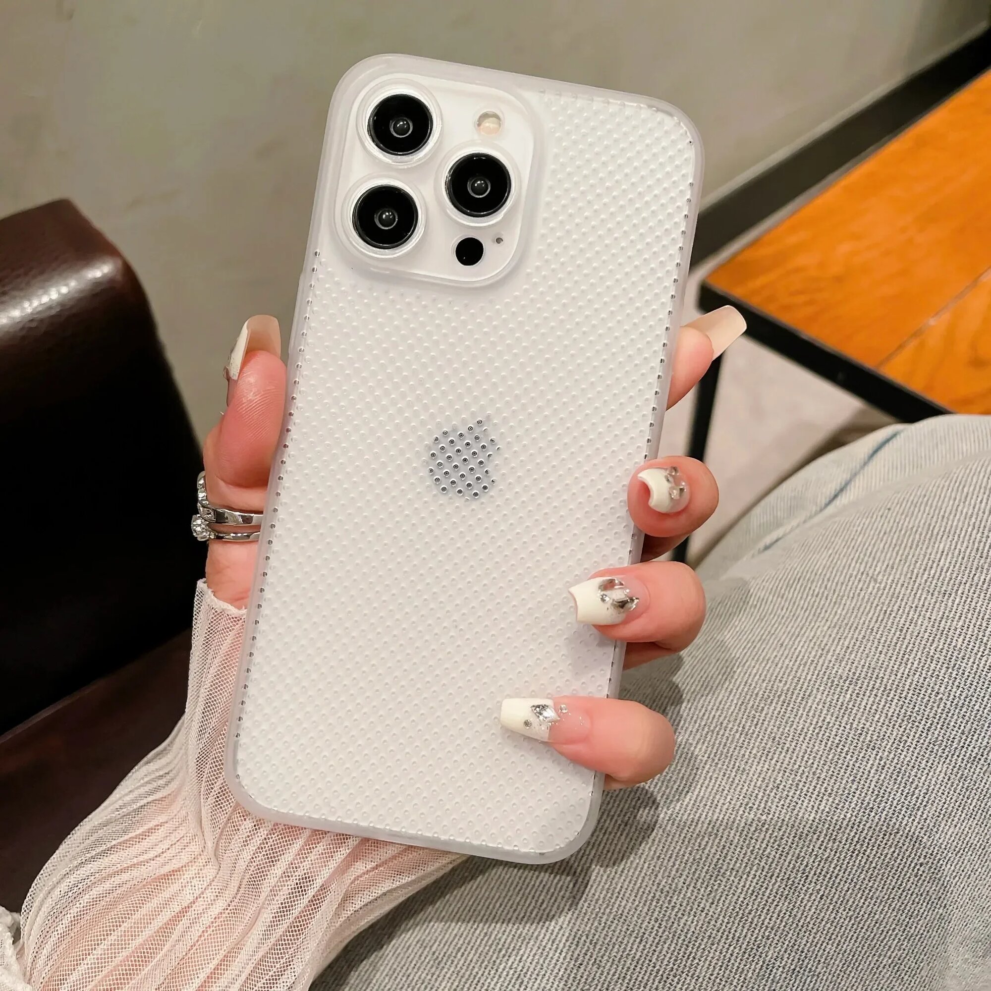 Чехол для iPhone 16 Clear, сетчатый, For iphone 16