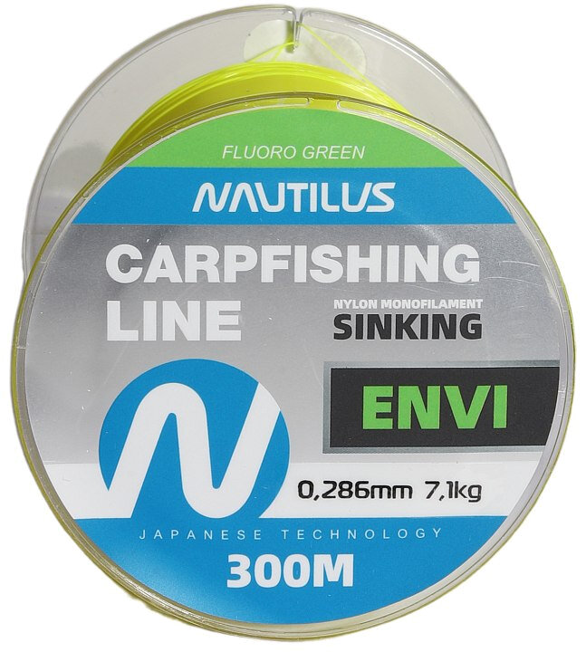 Nautilus Envi Fluoro green монофиламентная леска 300 м Ø0,286 мм прочность 7,1 кг