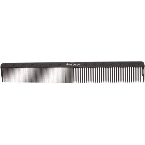 Расческа рабочая Dewal Professional DEWAL CARBON black комбинированная, черная 19 см
