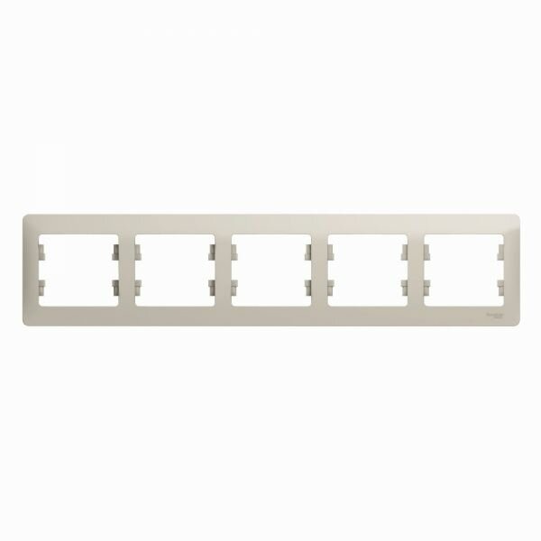 4 шт. Systeme Electric Glossa Молочный Рамка 5-постовая, горизонтальная, GSL000905