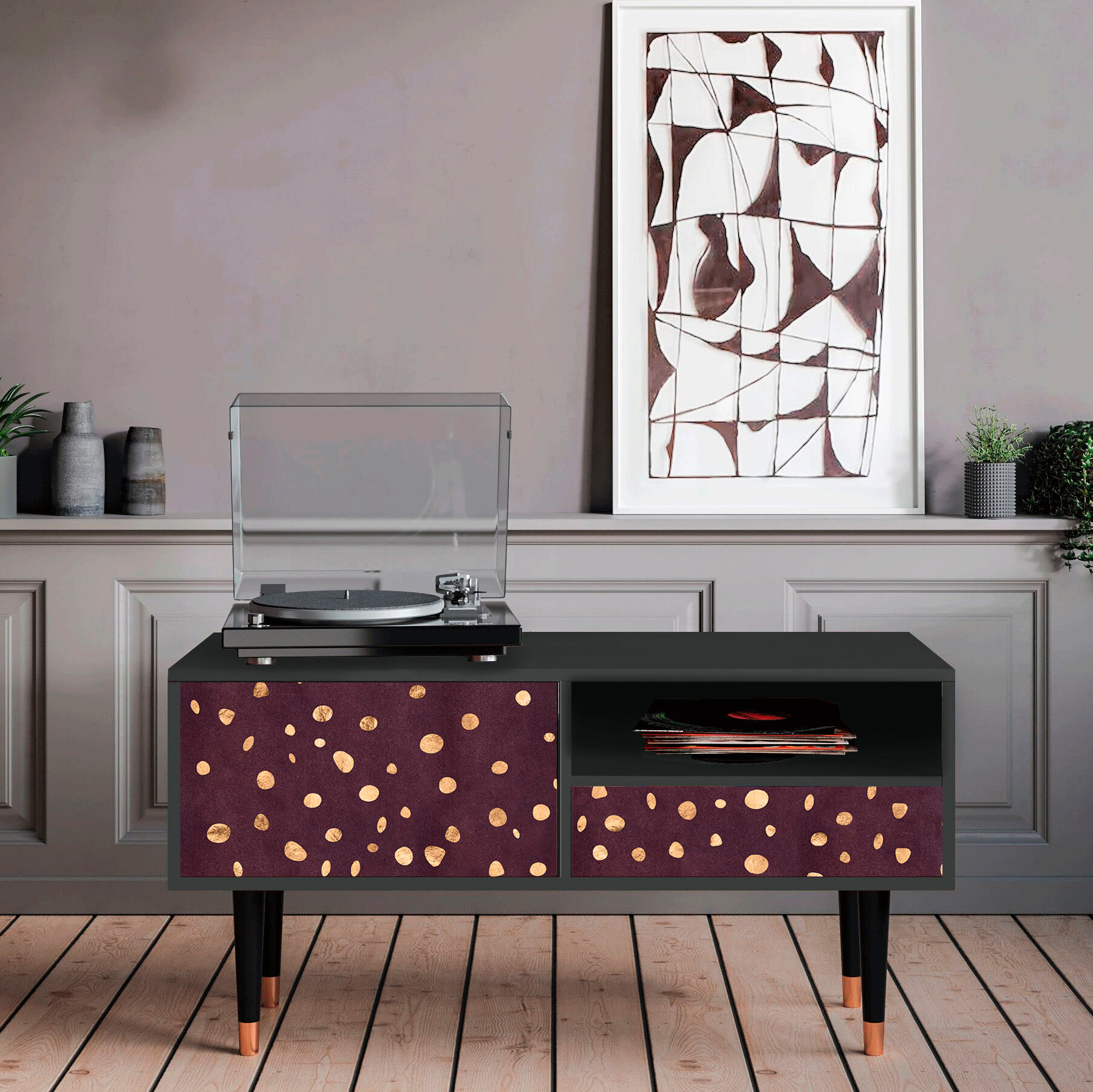 ТВ-Тумба - STORYZ - T3 Glowworms, Размер - 115 x 59 x 48 см, Цвет корпуса - , Антрацит