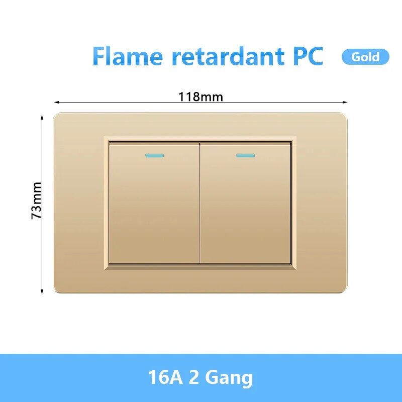 Двухпозиционный переключатель Depo Guye Gold 2Gang