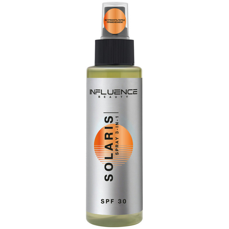 Спрей для лица Influence Beauty "Solaris", универсальный, 3 в 1, SPF 30