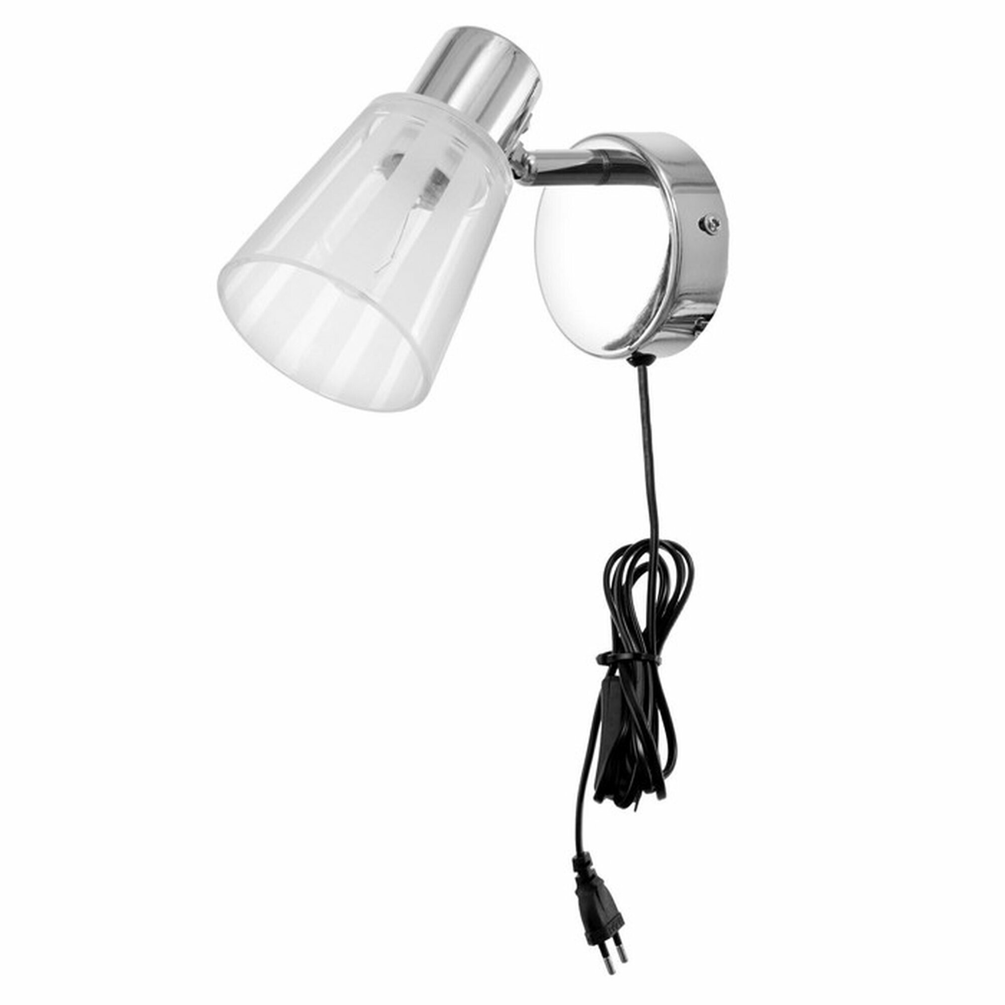 Бра BayerLux 59391/1, с проводом, E14, 40 Вт, хром, стекло, минимализм