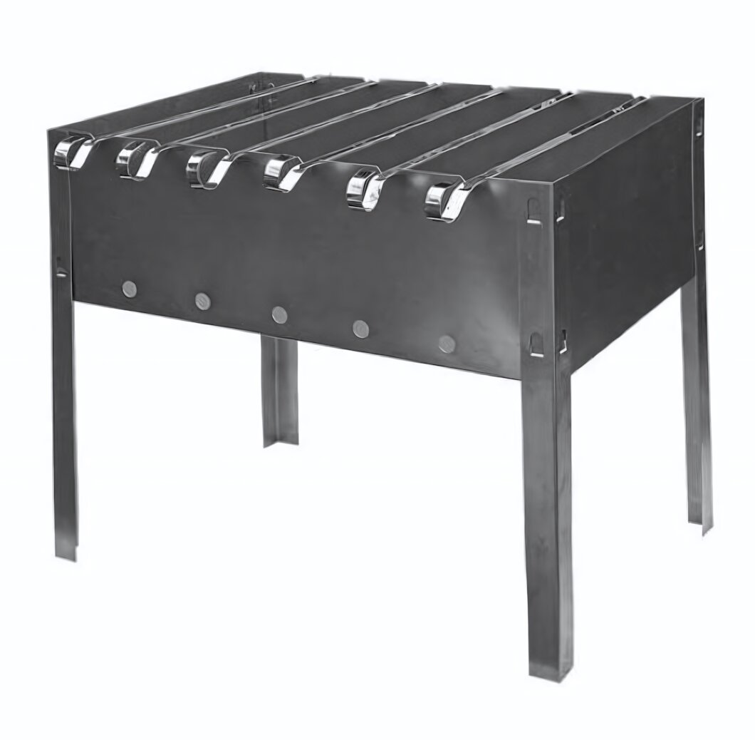 Мангал «Эконом» из нержавеющей стали, 40х25х40 см, 0.35 мм, 6 шампуров, для пикника