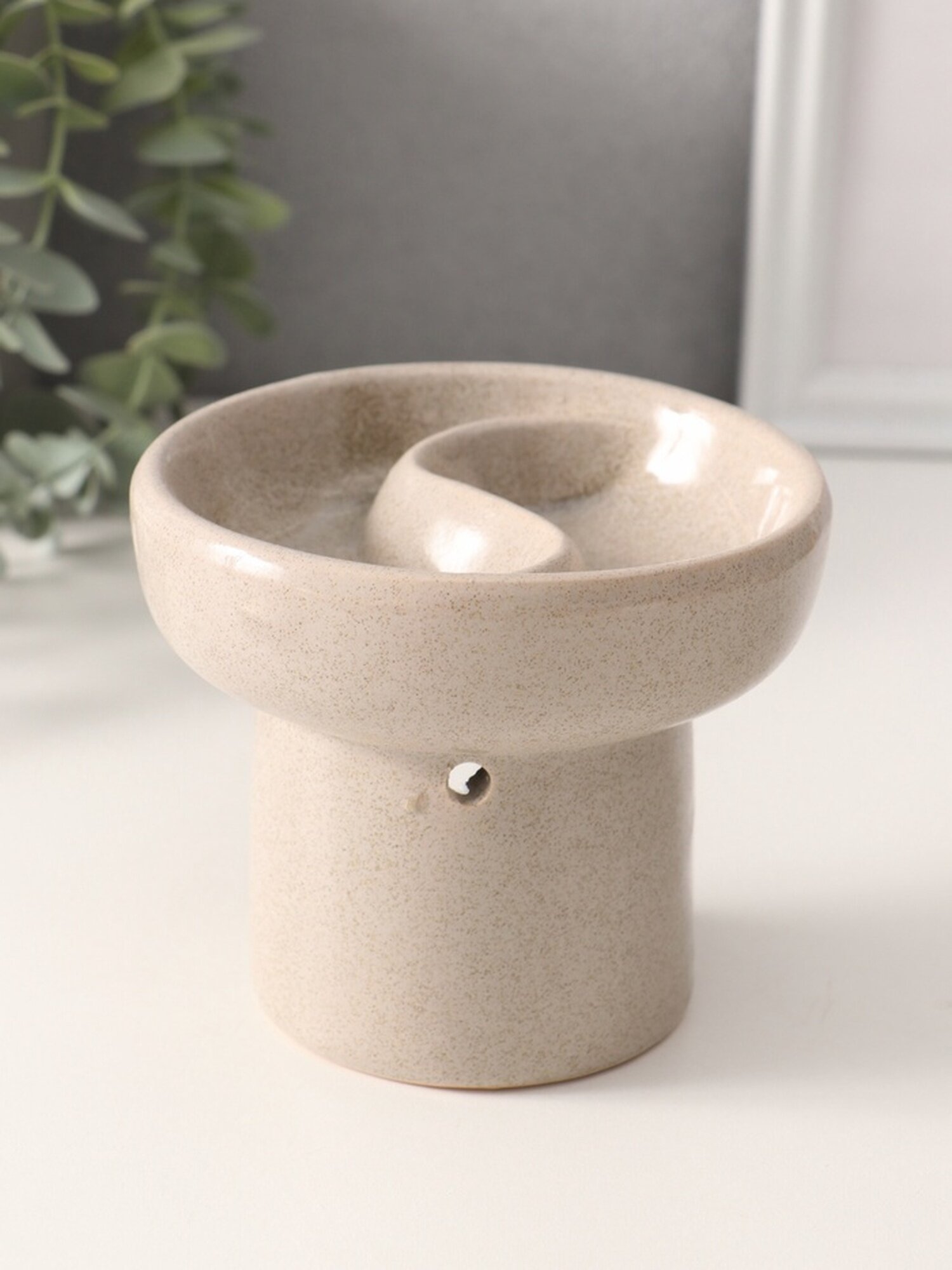 Аромалампа для эфирных масел «Меридиан», керамика, белый песок, 11.5×11.5×10 см