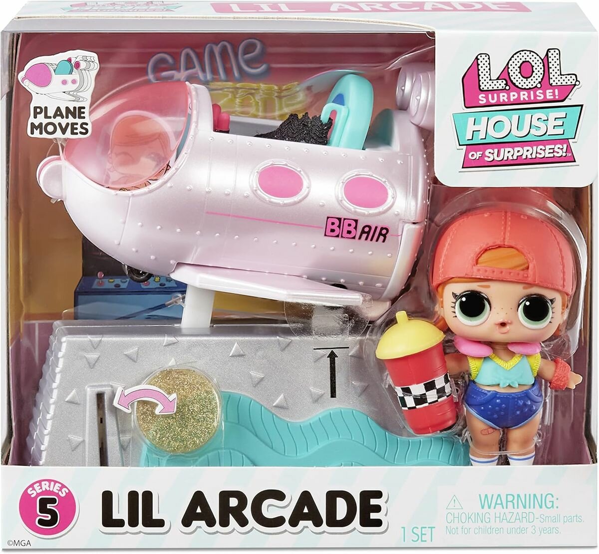 Кукла леди Скейт серия 5 / LOL Surprise Furniture House of Surprises LIL Arcade with Sk8er Grrrl Doll (8см, 8 сюрпризов)