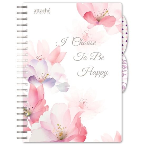 Бизнес-тетрадь Attache А4,140л, кл, спир. пласт Selection Flower Dreams 876751