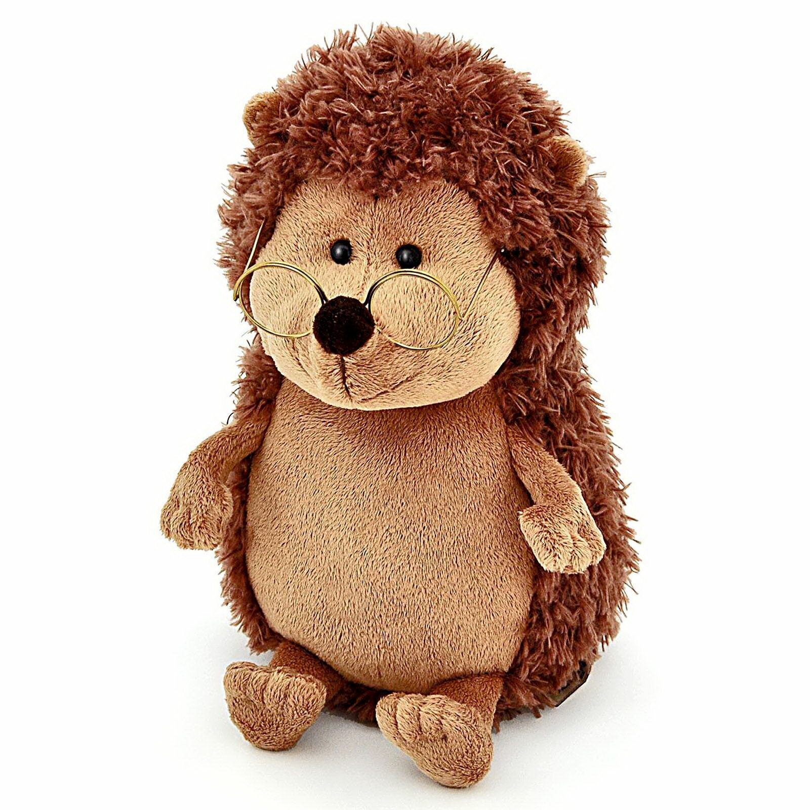 Мягкая игрушка "Ёжик Колюнчик" в очках, 15 см, цвет: коричневый