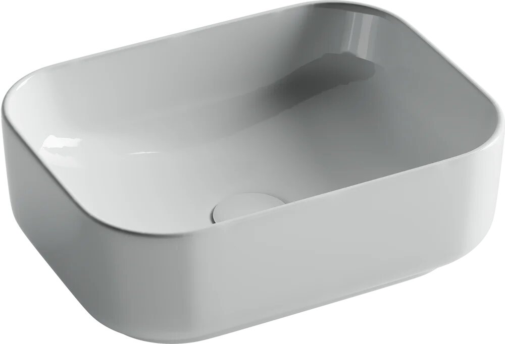 Накладная раковина Ceramicanova Element CN5042 40 фарфоровая, без отверстия под смеситель, раковина для ванной, 40 см, прямоугольная, белая
