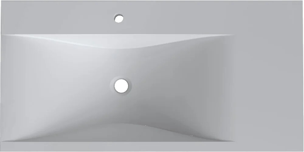 Мебельная раковина Madera Pulsus 90 L встраиваемая, из искусственного мрамора, с правым крылом, раковина для ванной, белая, прямоугольная