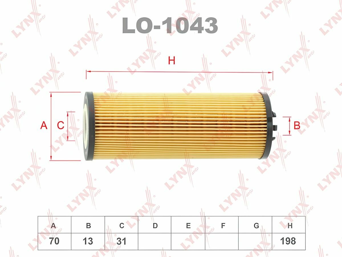 Фильтр масляный, для Ауди A4 B5, B6, A6 C5, Фольксваген Пассат B5 арт LO1043 LYNXAUTO