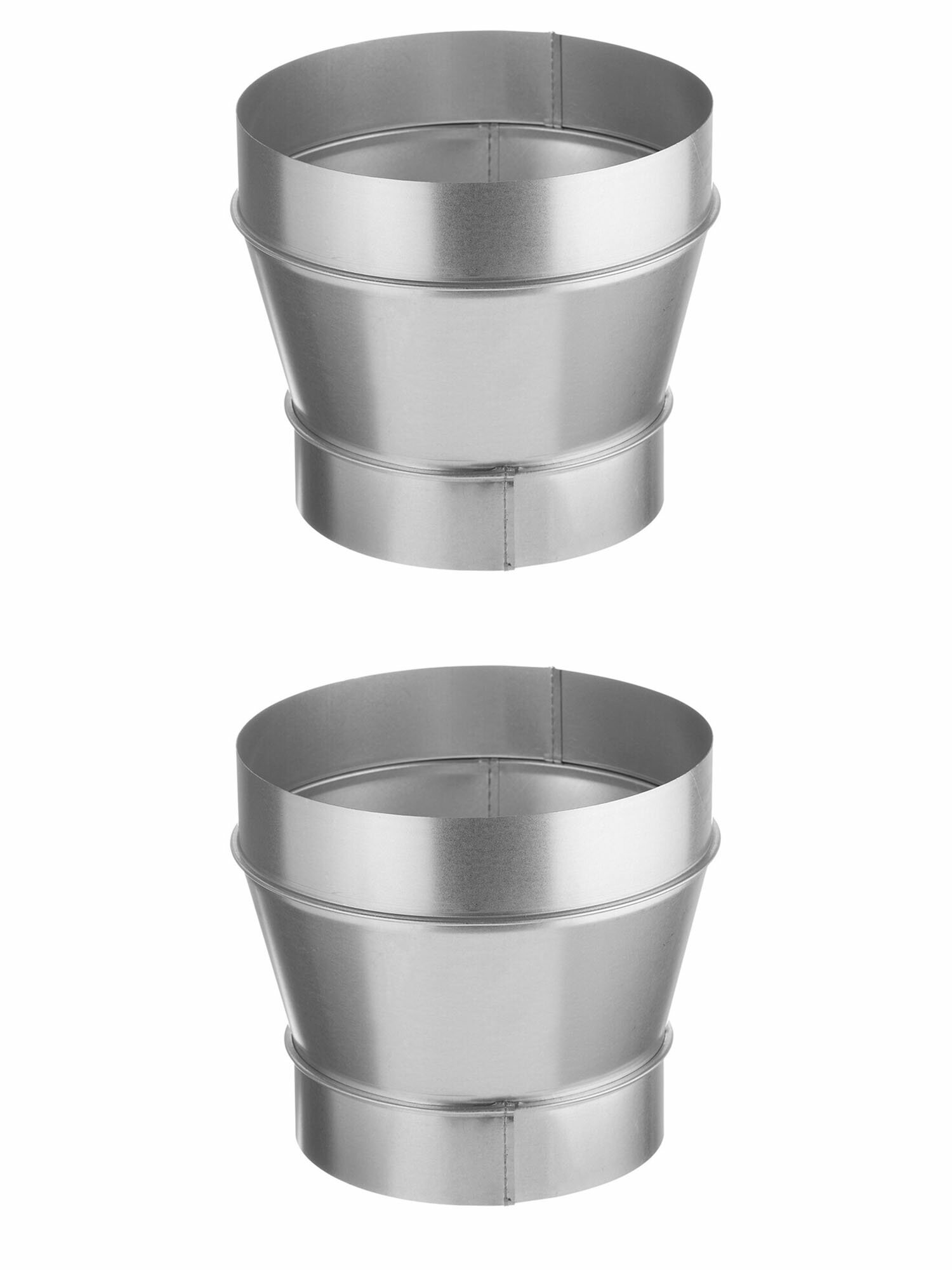 Переход с круглых воздуховодов d160 мм на круглые d200 мм оцинкованный (2 шт.)