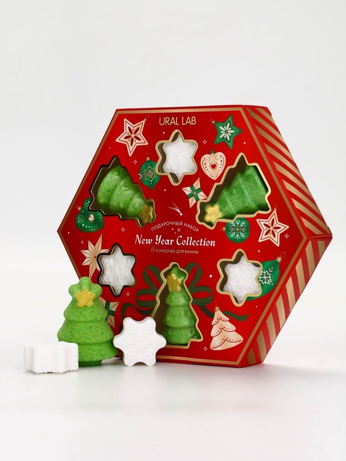 Набор фигурных бомб URAL LAB Винтер Мелоди New Year Collection, 6 шт