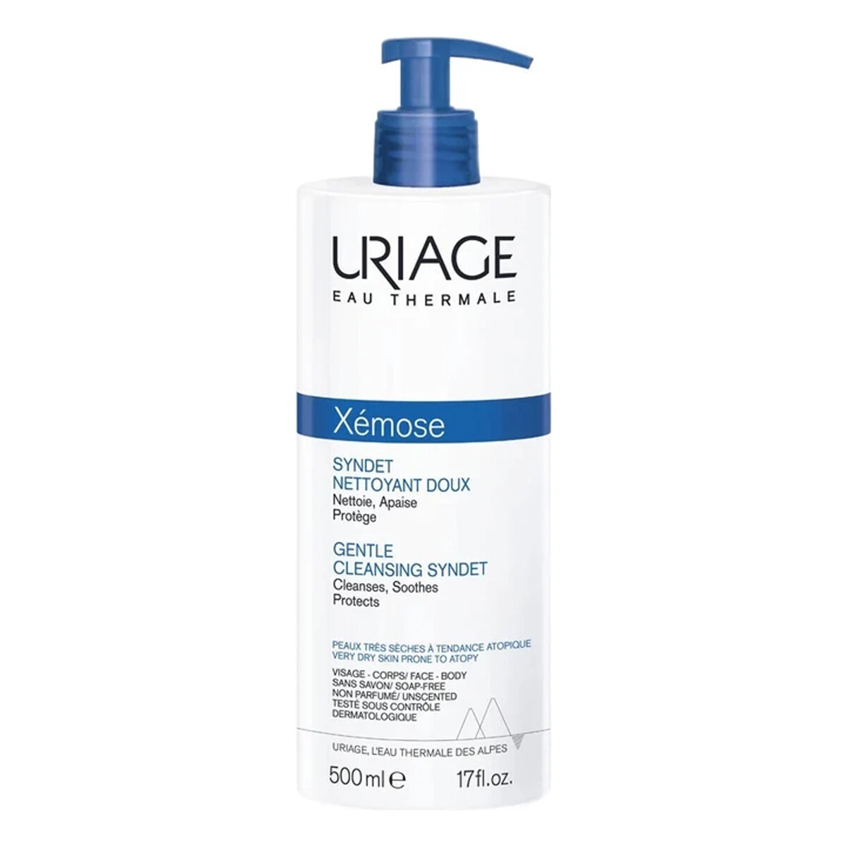 Мягкий очищающий гель для сухой кожи лица Uriage Xemose Syndet Nettoyant Doux Гель 500 мл