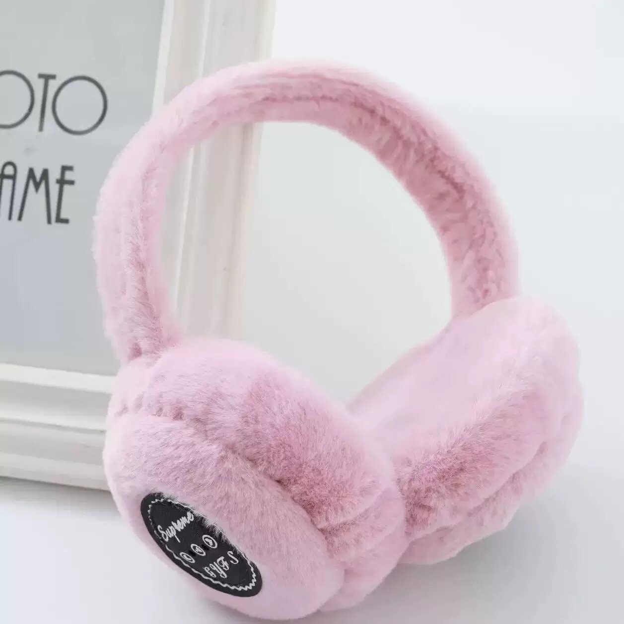 Теплые наушники-шапка с Bluetooth, розовато-бежевые, для зимних видов спорта, совместимые с телефонами, воспроизведение