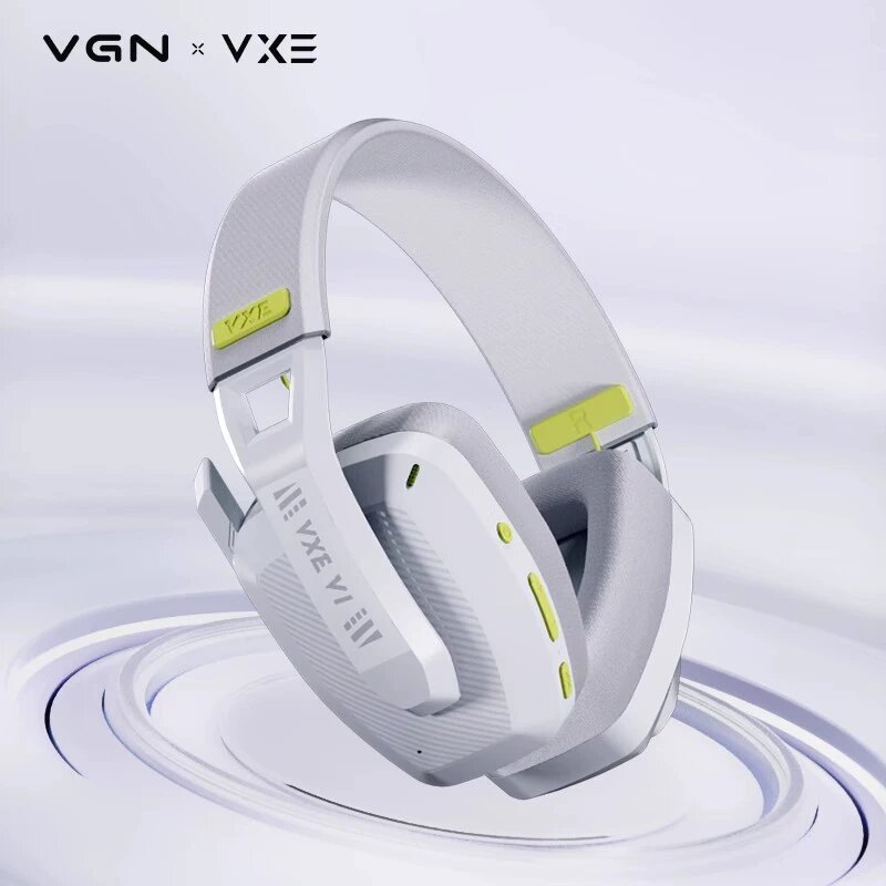 Наушники VGN VXE Sea Nymph V1 Bluetooth 2.4G трирежимные беспроводные игровые с микрофоном легкие для ПК белые
