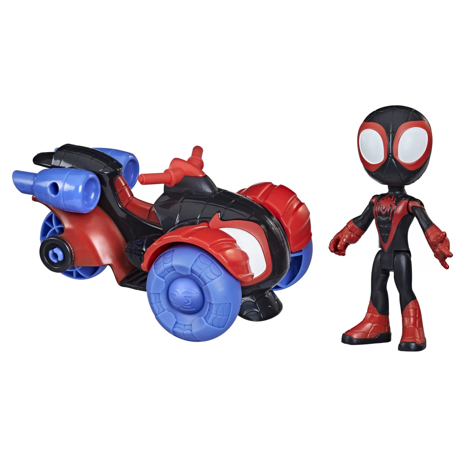 Authentic Marvel Spider-Man Amazing Friends Black Spider Doll Transforming Sports Car Headquarters Robot Children's Toy