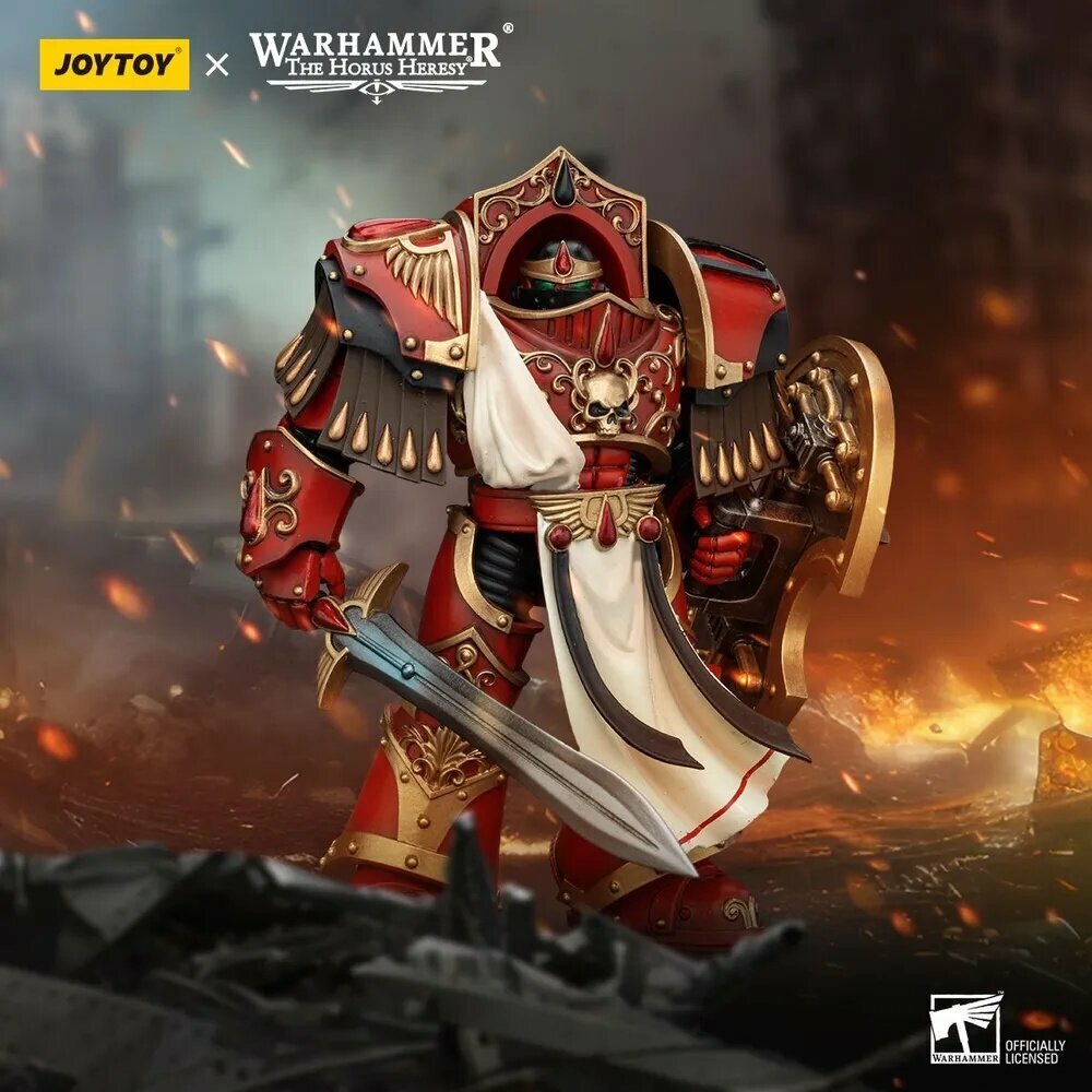 Подвижная фигурка JOYTOY Warhammer 40000 1/18 Отряд багровых паладинов Кровавых Ангелов Багровый паладин 1 Подарочные модели