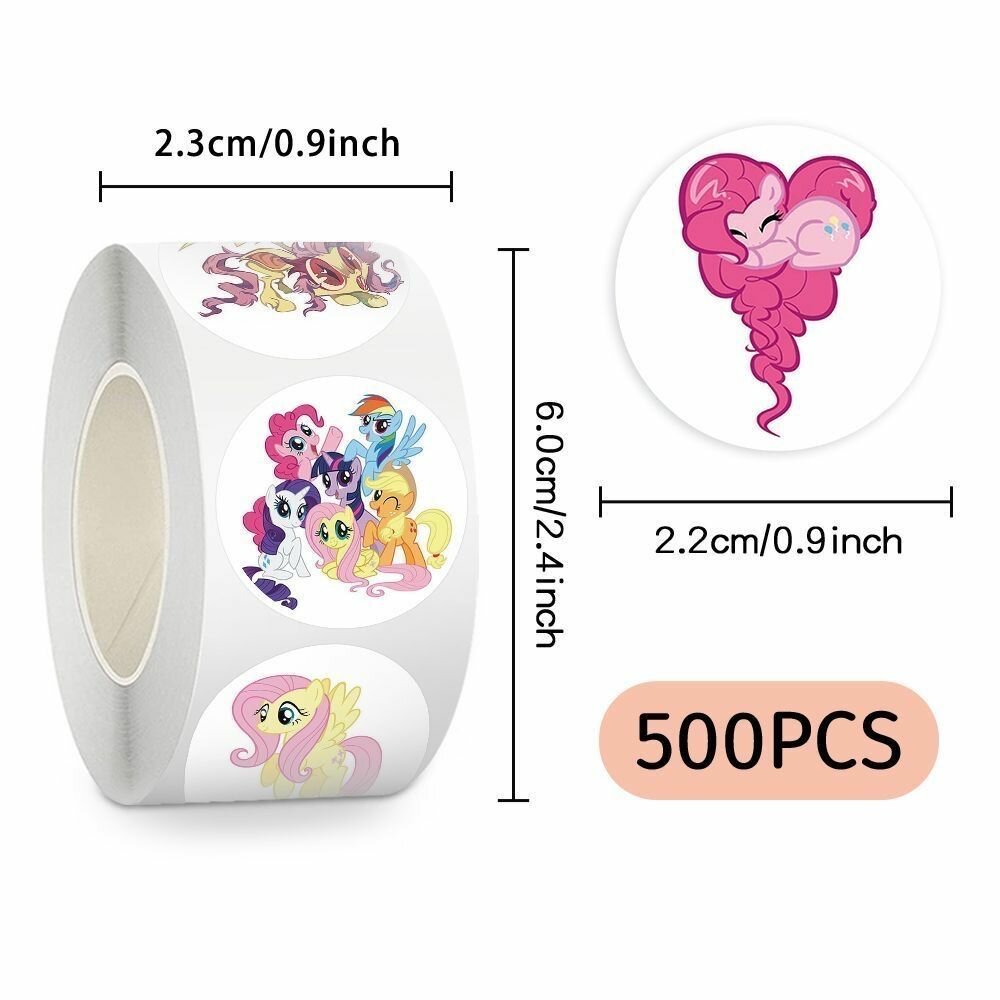 (1 рулон из 500 наклеек) Декоративные наклейки для Пони Поли