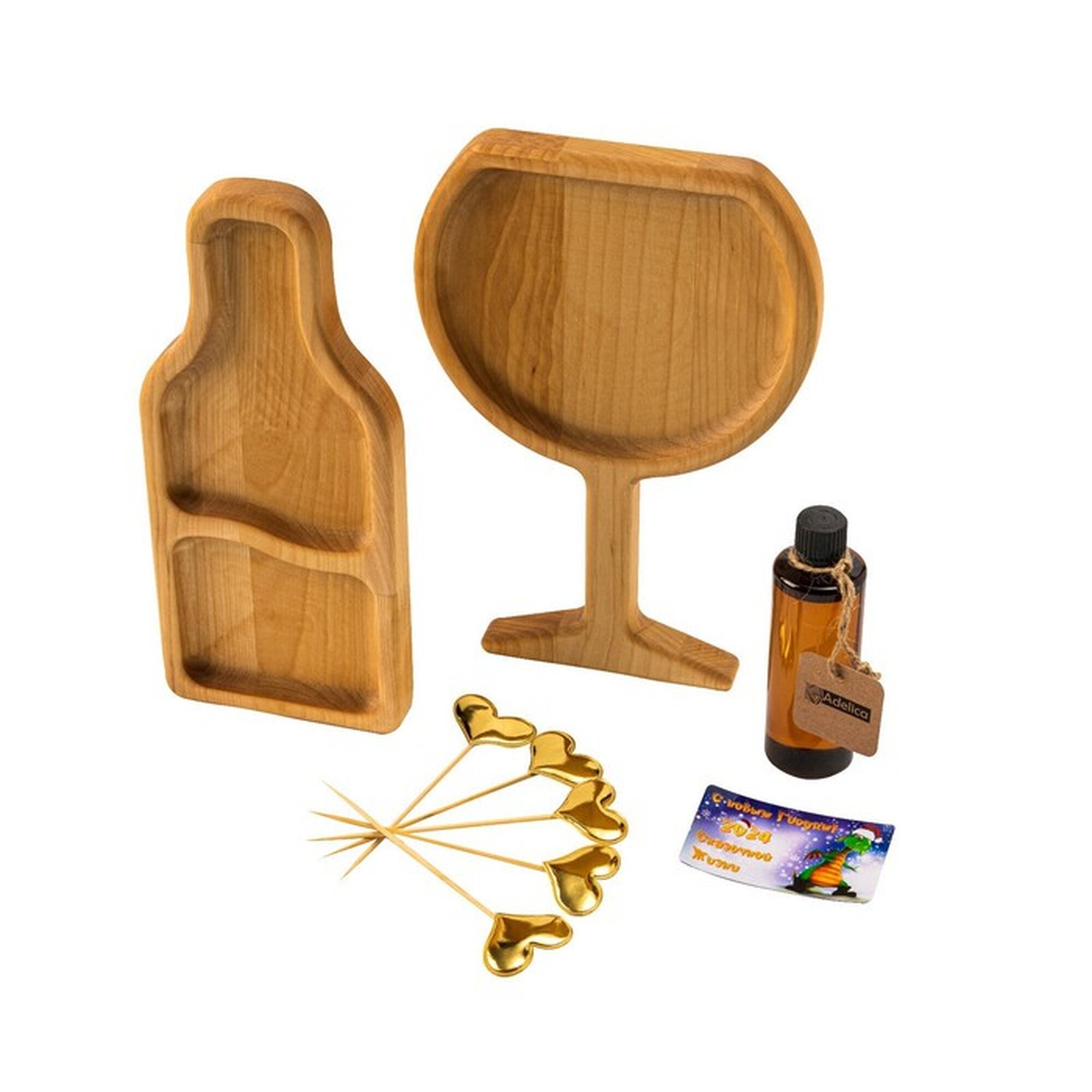 Набор посуды Подарочный подарочный "Наливай и пей", бокал 25x17, бутылка 25x11x1.8см, масло 100 мл