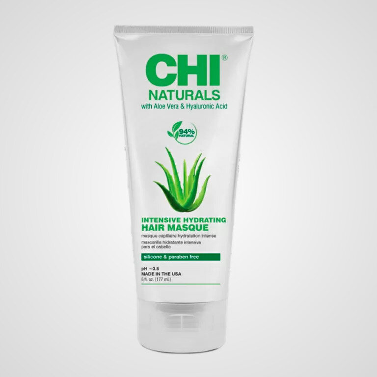 Маска для волос интенсивно увлажняющая алоэ вера и гиалуроновой кислотой 177 мл CHI NATURALS Intensive Hydrating Hair Masque With Aloe Vera & Hyaluronic Acid Маска 177 мл