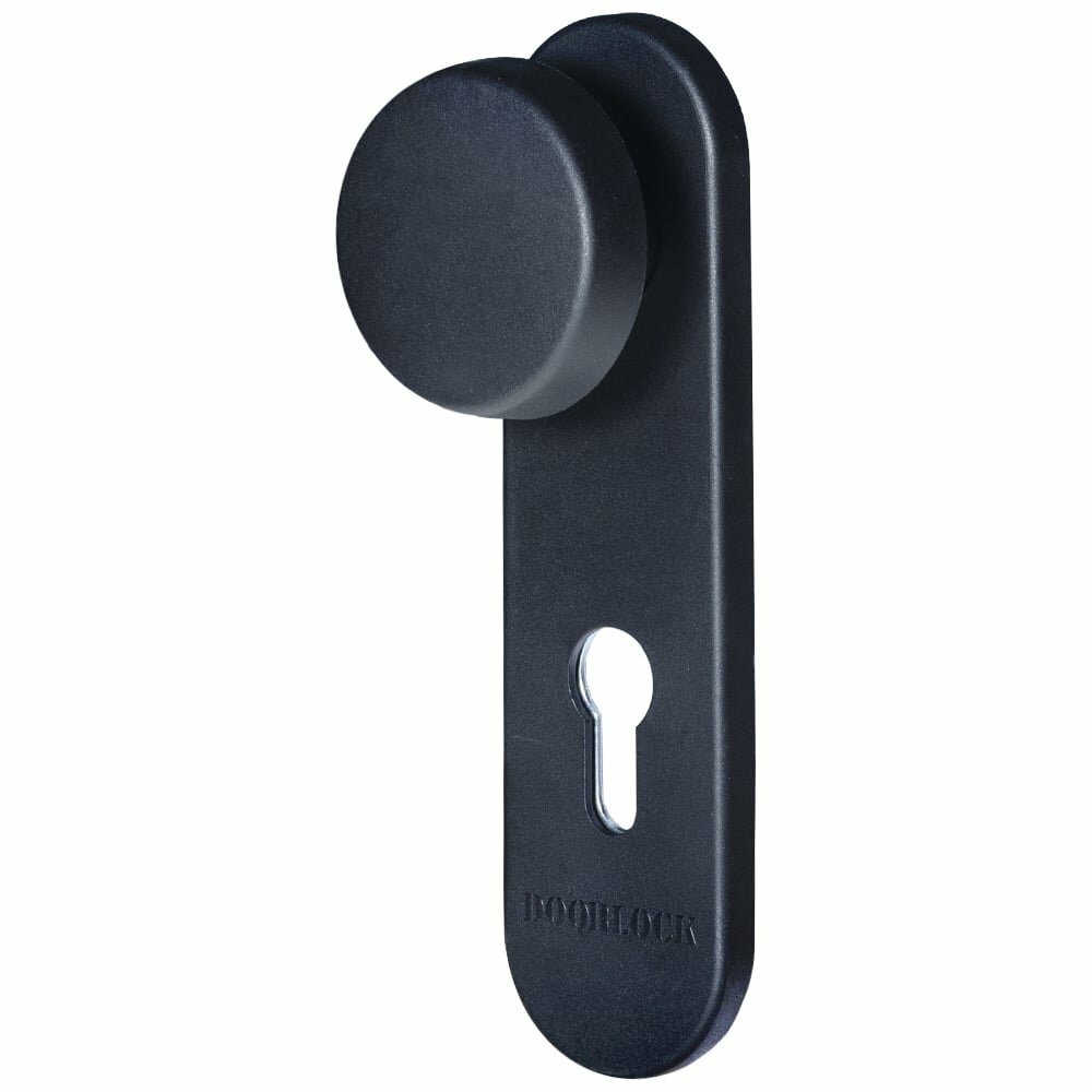 Кноб/нажимная ручка для противопожарных дверей DOORLOCK V S38KP-KNOB/F PZ72 серия Variant, на короткой накладке, черная, А=52-75мм 79054