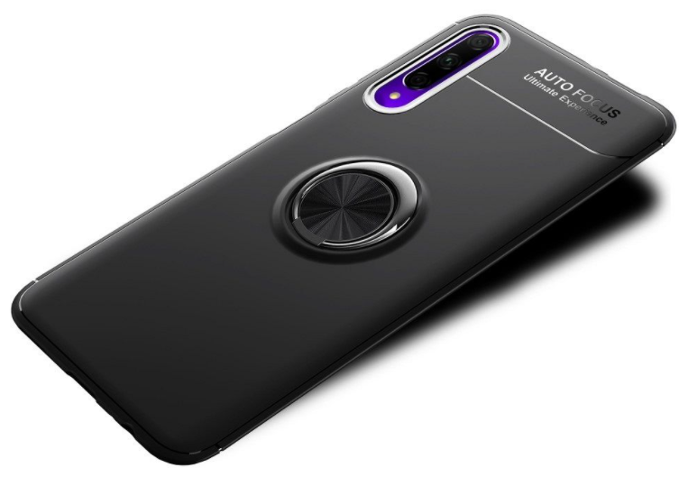 Задняя панель-крышка Чехол. ру из прочного силикона с матовым противоскользящим покрытием для Huawei P30 с магнитным держателем черная