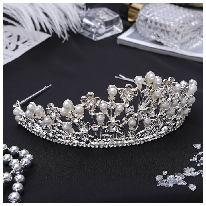 Диадема для волос "Королева" 6,5 24,5 16 см цветочная феерия