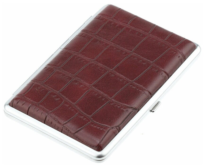 Портсигар S.Quire, нержавеющая сталь, искусственная кожа, цвет бордовый (LSO21-115Bu-RB)