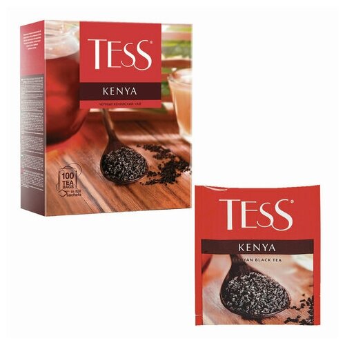 2 шт. Чай TESS "Kenya" черный кенийский, 100 пакетиков в конвертах по 2 г, 1264-09