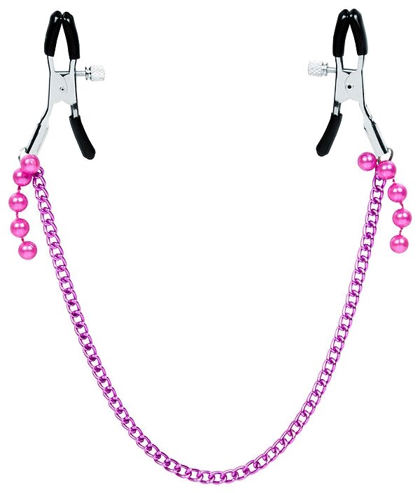 Notabu Зажимы для сосков с бусинками и цепочкой (NTB-80691), розовый