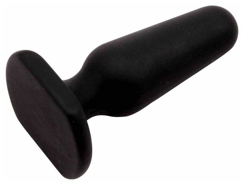 Черная анальная пробка S Silicone Plug - 7,3 см, черный