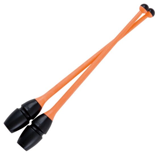 Булавы для художественной гимнастики Chacott 41 см FIG с отверствием (183 черно-оранжевые)