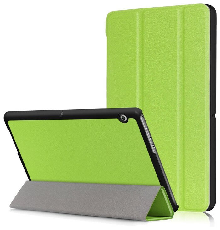 Чехол-обложка MyPads для Huawei MediaPad T3 10 LTE (AGS-L09/L03) 9.6 тонкий умный кожаный на пластиковой основе с трансформацией в подставку зеленый