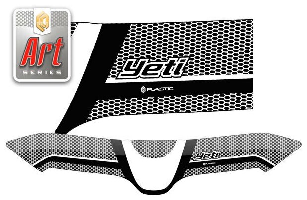 Дефлектор капота (exclusive) (Серия Art графит) Skoda Yeti