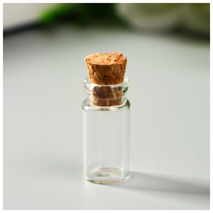 Декор для творчества стекло 'Бутылочка с пробкой', 2 мл, 2,5х1х1 см (100 шт)