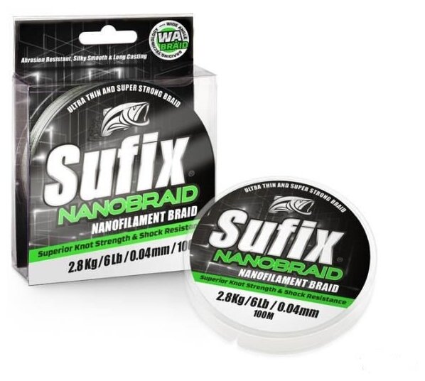 Шнур плетеный Sufix Nano Braid камуфляж 100 м 0.04мм 2,8 кг