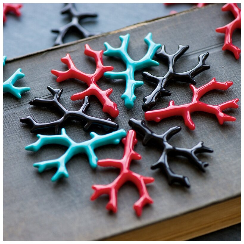 Кулон Подвеска акриловая Коралл 10 шт, цветовой микс, размер 61х37х6 мм