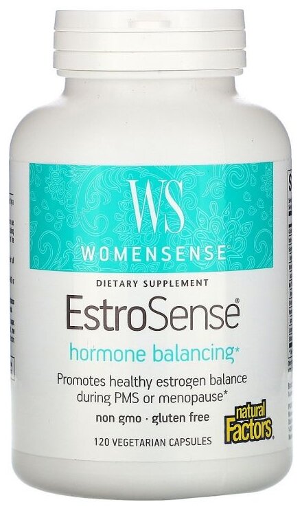 БАД Natural Factors "WomenSense EstroSense", капсулы, для поддержки гормонального баланса, 120 штук