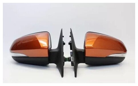 Комплект боковых зеркал заднего вида ВАЗ / для Лада Веста 2180 / цвет Марс (оранжевый) / электропривод / обогрев / повторитель поворота