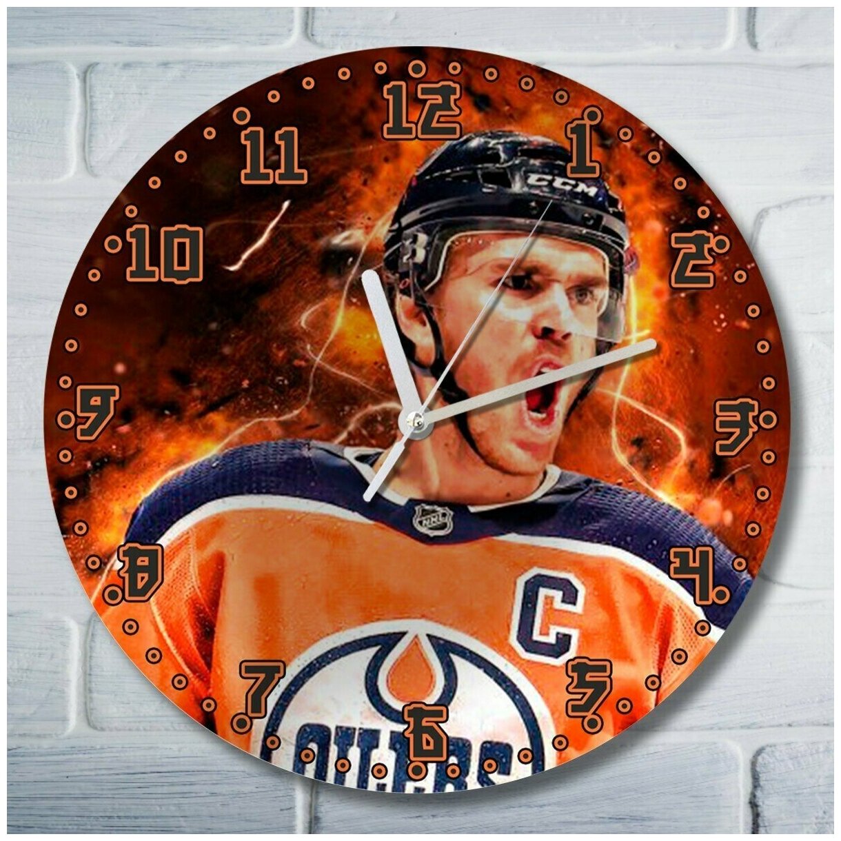 Настенные часы УФ с рисунком Спорт хоккей - 1089