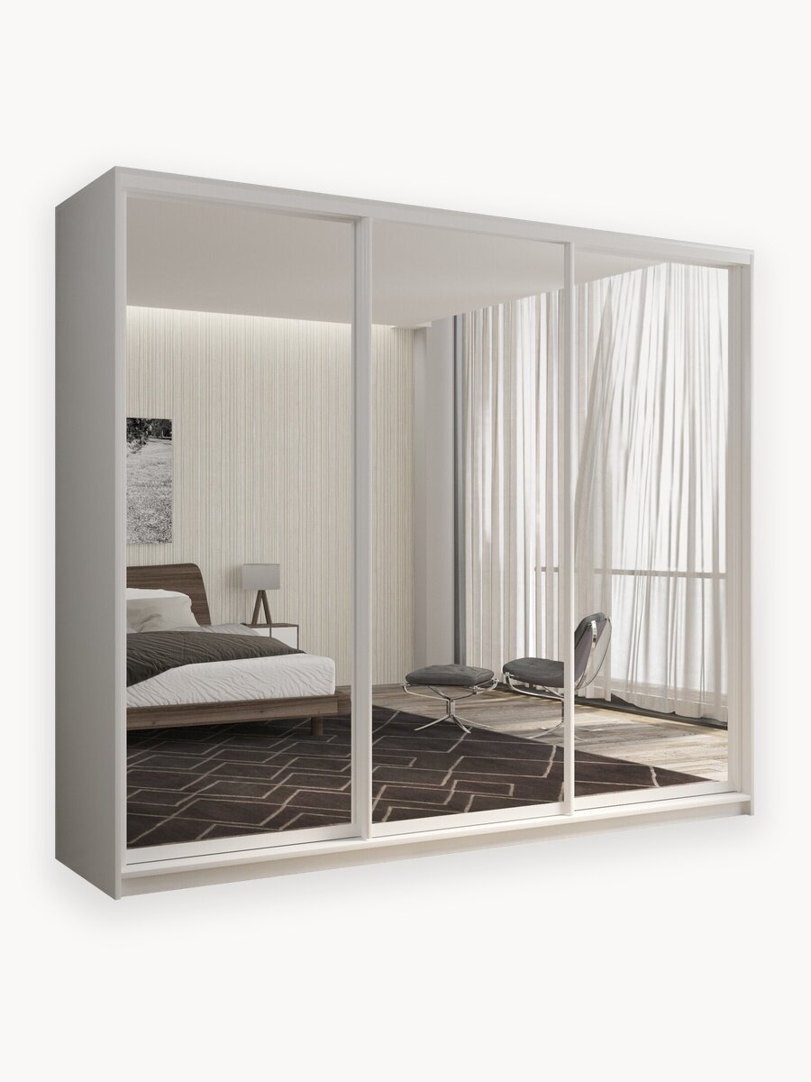 Шкаф-купе белый для спальни и прихожей