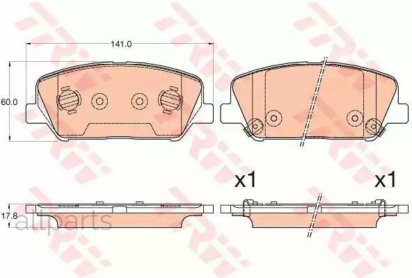 TRW GDB3582 Колодки передние HYUNDAI/KIA Elantra/i30/Cerato/Optima/Ceed/ProCeed TRW GDB3582