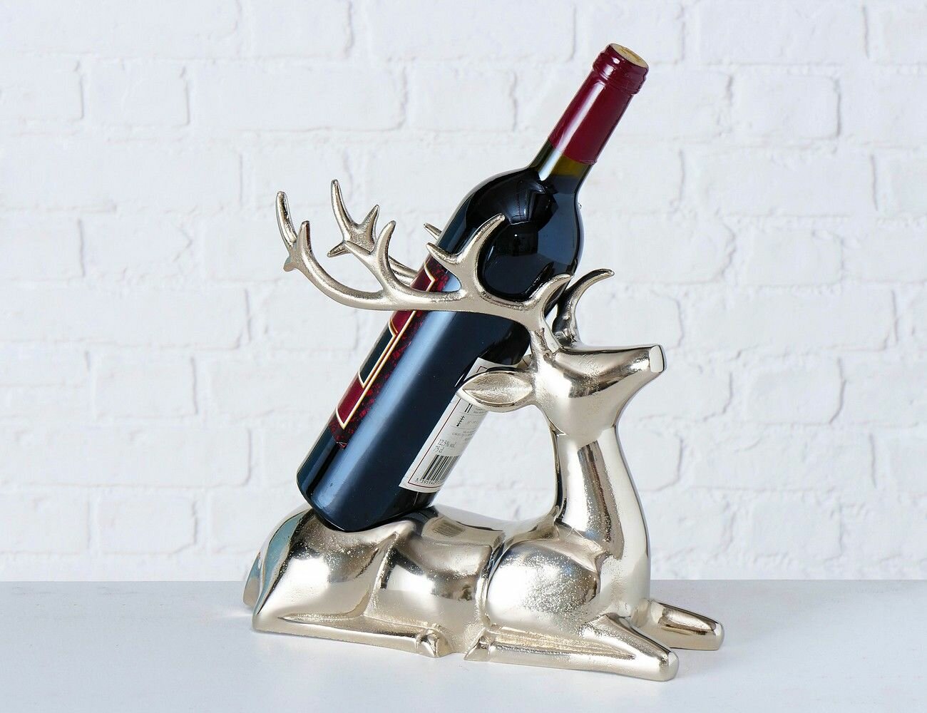 Подставка для винной бутылки олень мадус, алюминий, серебряный, 30х26 см, Boltze 2015545-boltze