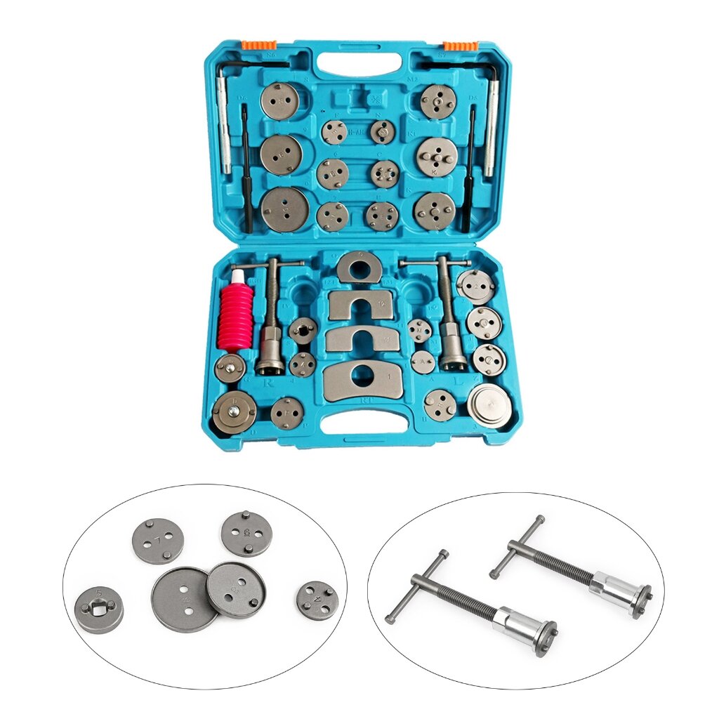 Набор инструментов для тормозного поршня и Суппорта 35шт. Легкий Демонтаж и установка дисковых тормозов и эффективный ремонтный комплект